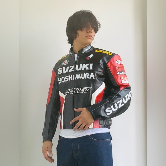 Joe Rocket | Jackets & Coats | Mens Suzuki Black Red White Faux Leather ...